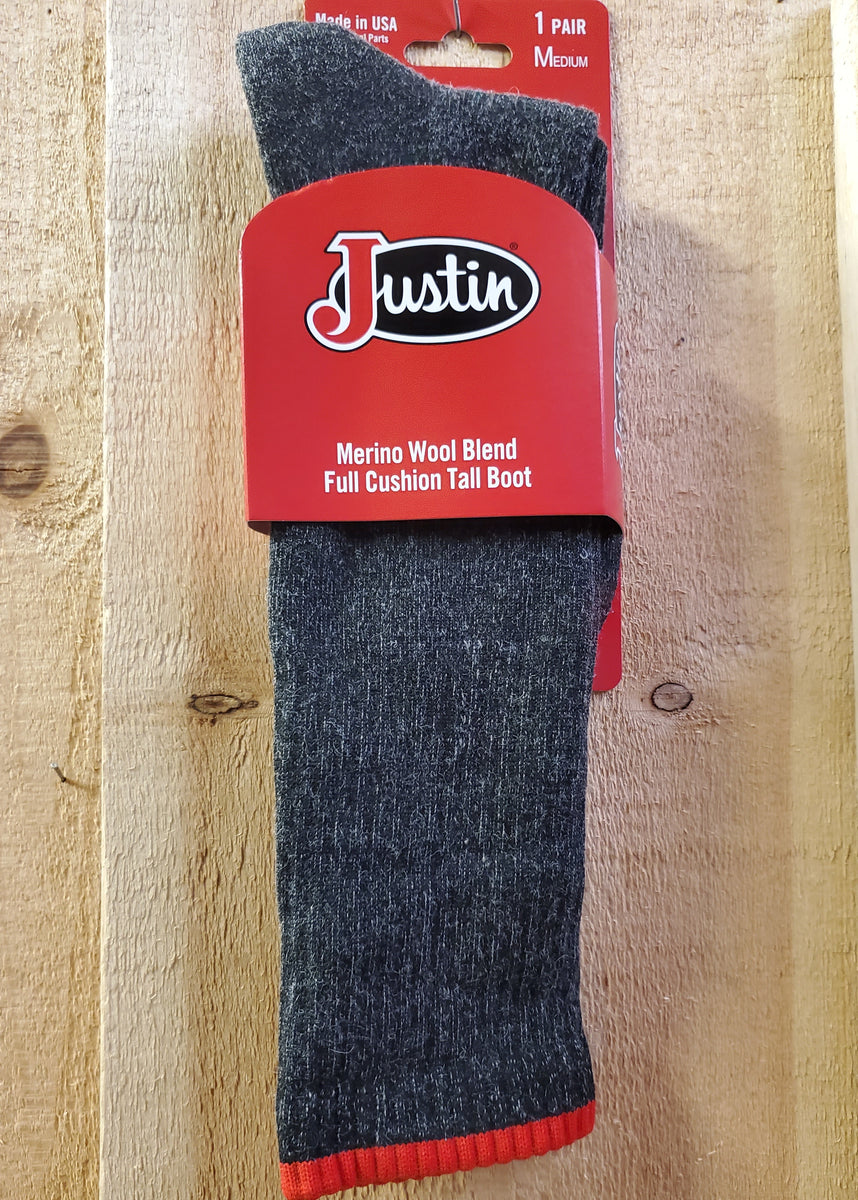 Merino Wool Blend Boot Sock by Justin® – Stone Creek Western Shop